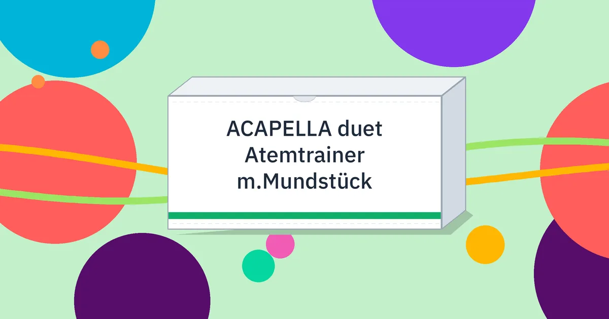 Symbolbild: Packung mit der Aufschrift ACAPELLA duet Atemtrainer m.Mundstück (PZN 06903097) – Verfügbarkeit und Bezug in Apotheken in Frankfurt am Main