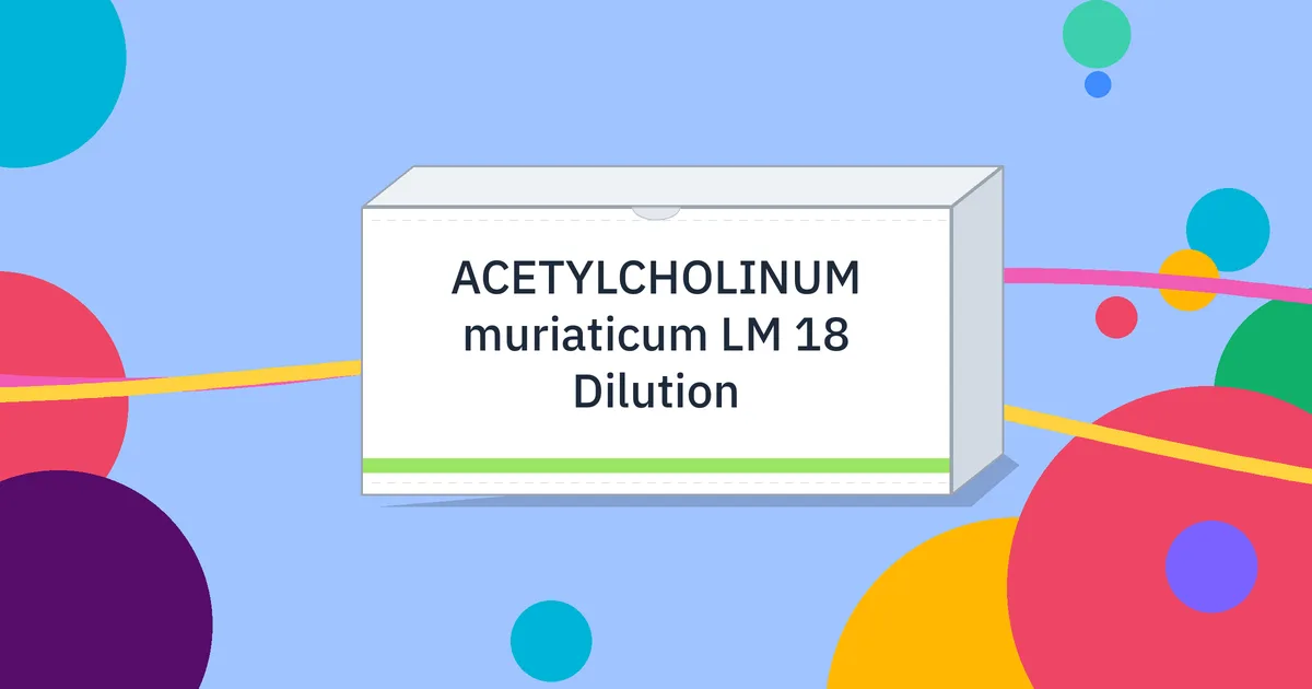 Symbolbild: Packung mit der Aufschrift ACETYLCHOLINUM muriaticum LM 18 Dilution (PZN 13266159) – Verfügbarkeit und Bezug in Apotheken in Frankfurt am Main