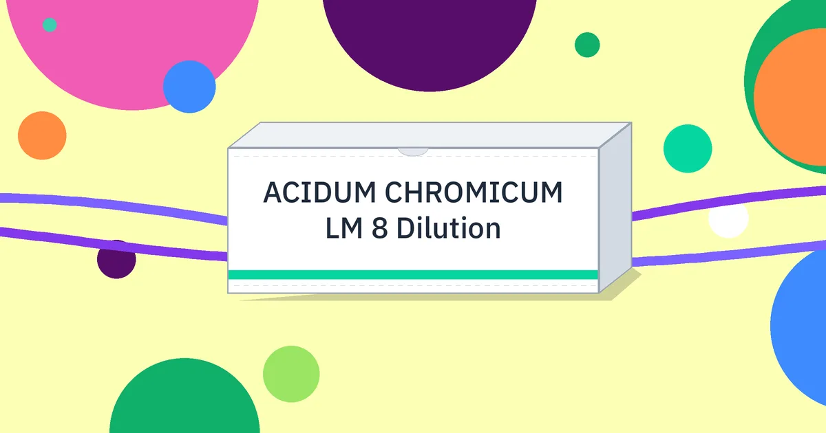 Symbolbild: Packung mit der Aufschrift ACIDUM CHROMICUM LM 8 Dilution (PZN 13272467) – Verfügbarkeit und Bezug in Apotheken in Frankfurt am Main