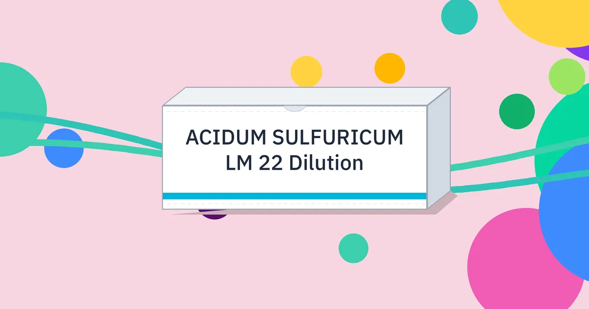 Symbolbild: Packung mit der Aufschrift ACIDUM SULFURICUM LM 22 Dilution (PZN 12754141) – Verfügbarkeit und Bezug in Apotheken in Frankfurt am Main