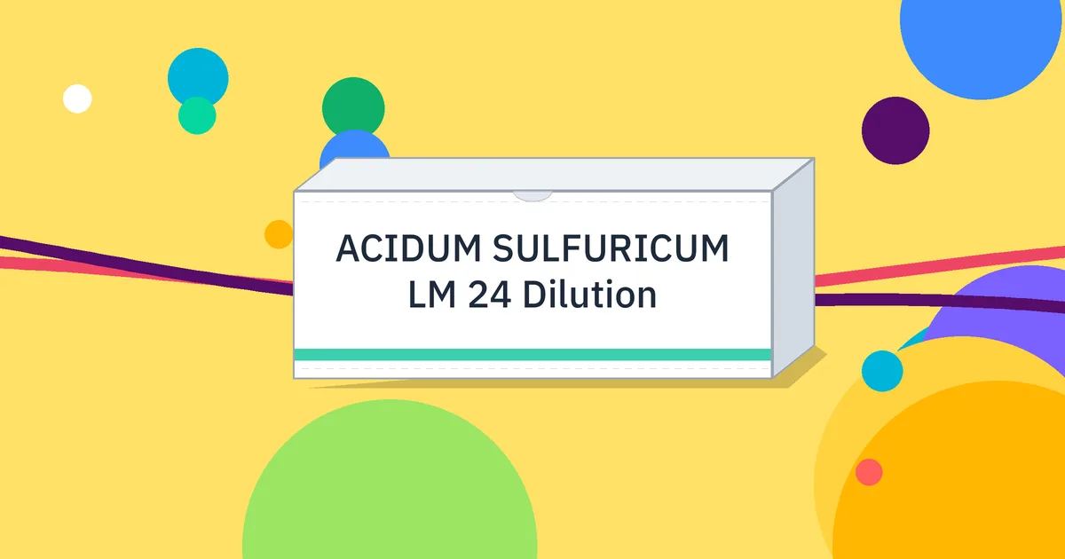 Symbolbild: Packung mit der Aufschrift ACIDUM SULFURICUM LM 24 Dilution (PZN 12754164) – Verfügbarkeit und Bezug in Apotheken in Frankfurt am Main