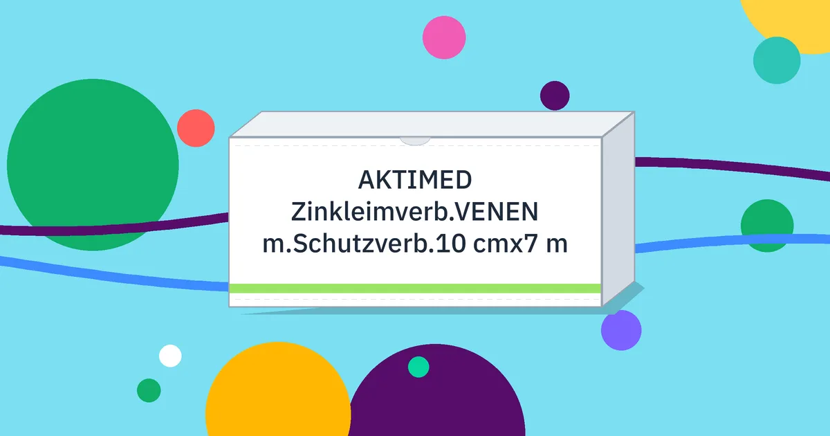 Symbolbild: Packung mit der Aufschrift AKTIMED Zinkleimverb.VENEN m.Schutzverb.10 cmx7 m (PZN 17492036) – Verfügbarkeit und Bezug in Apotheken in Frankfurt am Main