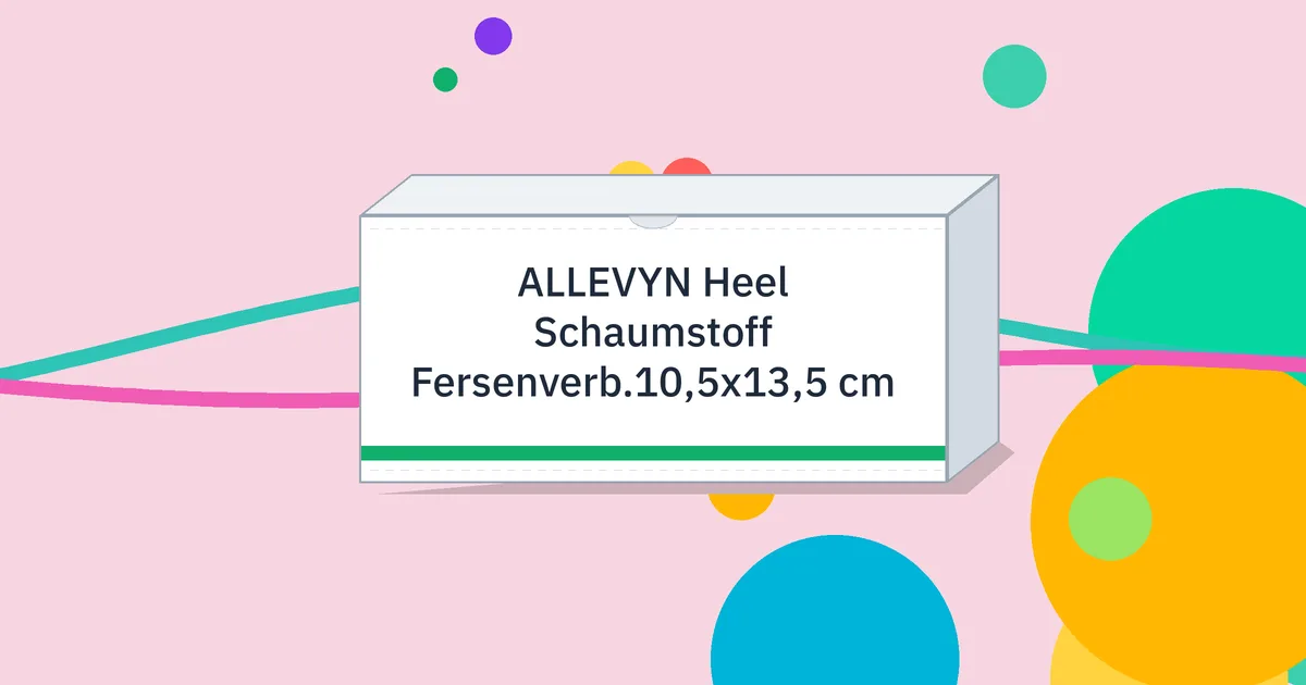 Symbolbild: Packung mit der Aufschrift ALLEVYN Heel Schaumstoff Fersenverb.10,5x13,5 cm (PZN 13587372) – Verfügbarkeit und Bezug in Apotheken in Frankfurt am Main