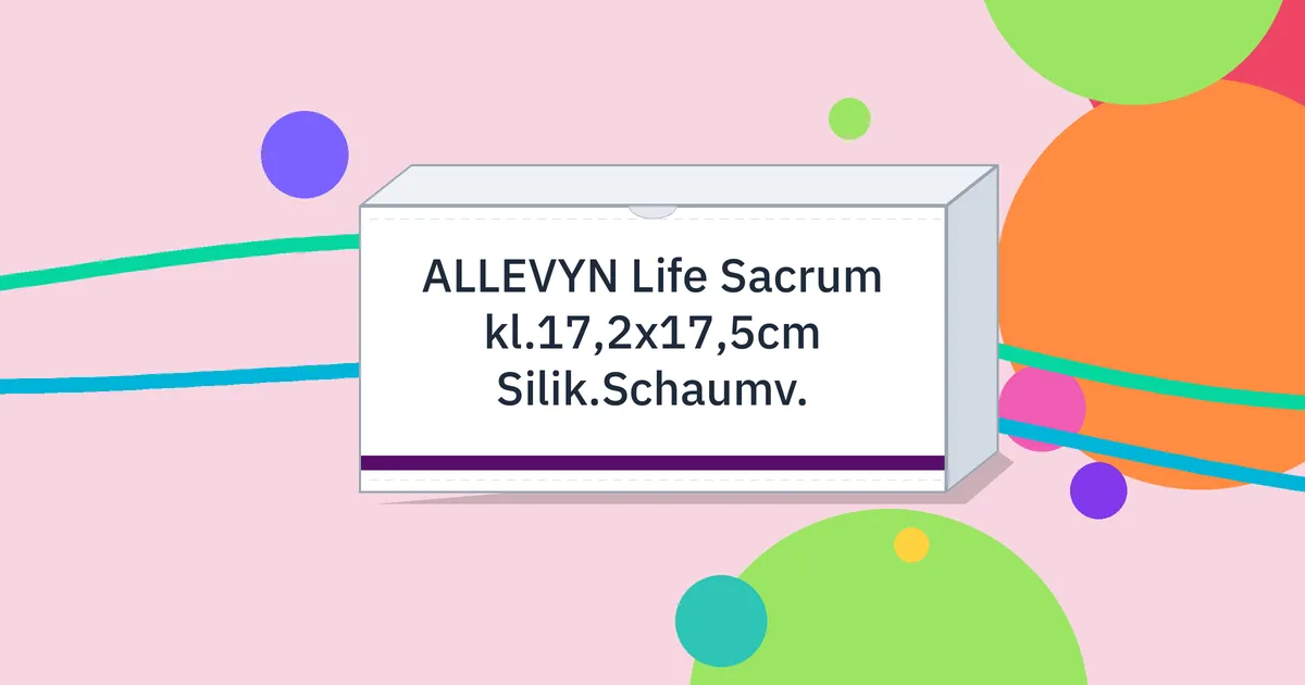 Symbolbild: Packung mit der Aufschrift ALLEVYN Life Sacrum kl.17,2x17,5cm Silik.Schaumv. (PZN 17413870) – Verfügbarkeit und Bezug in Apotheken in Frankfurt am Main