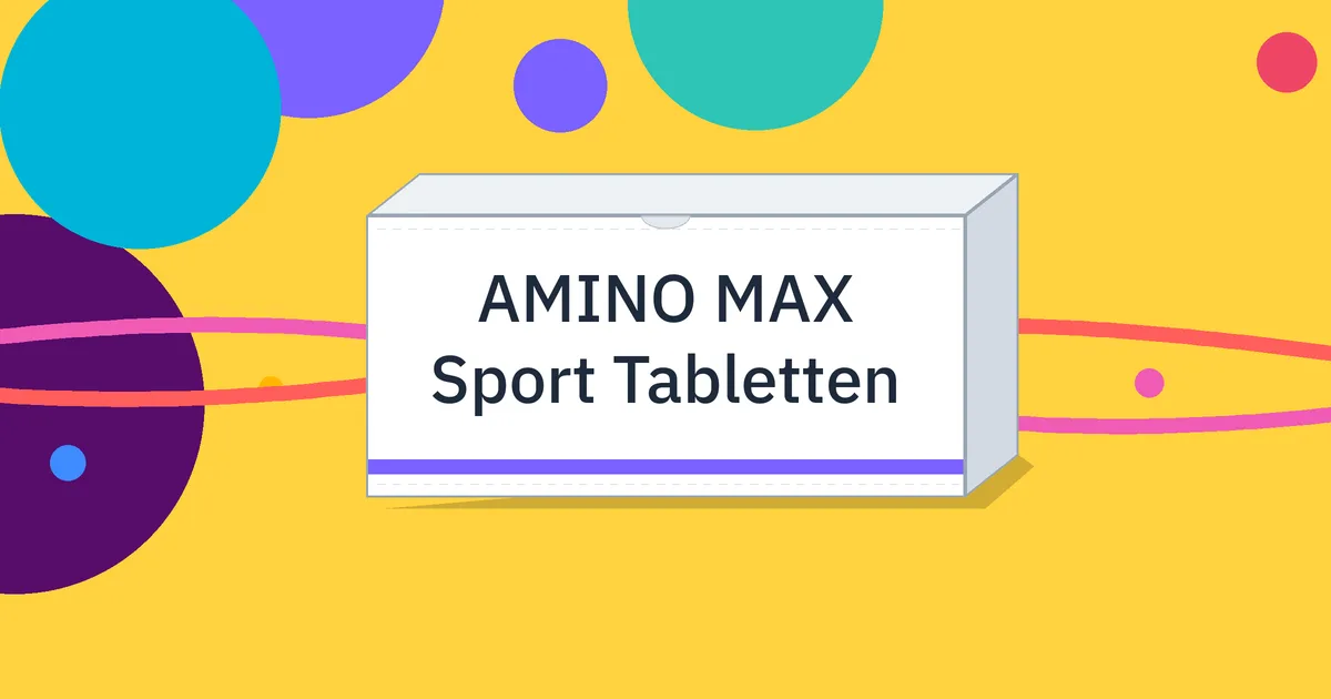 Symbolbild: Packung mit der Aufschrift AMINO MAX Sport Tabletten (PZN 18487103) – Verfügbarkeit und Bezug in Apotheken in Frankfurt am Main