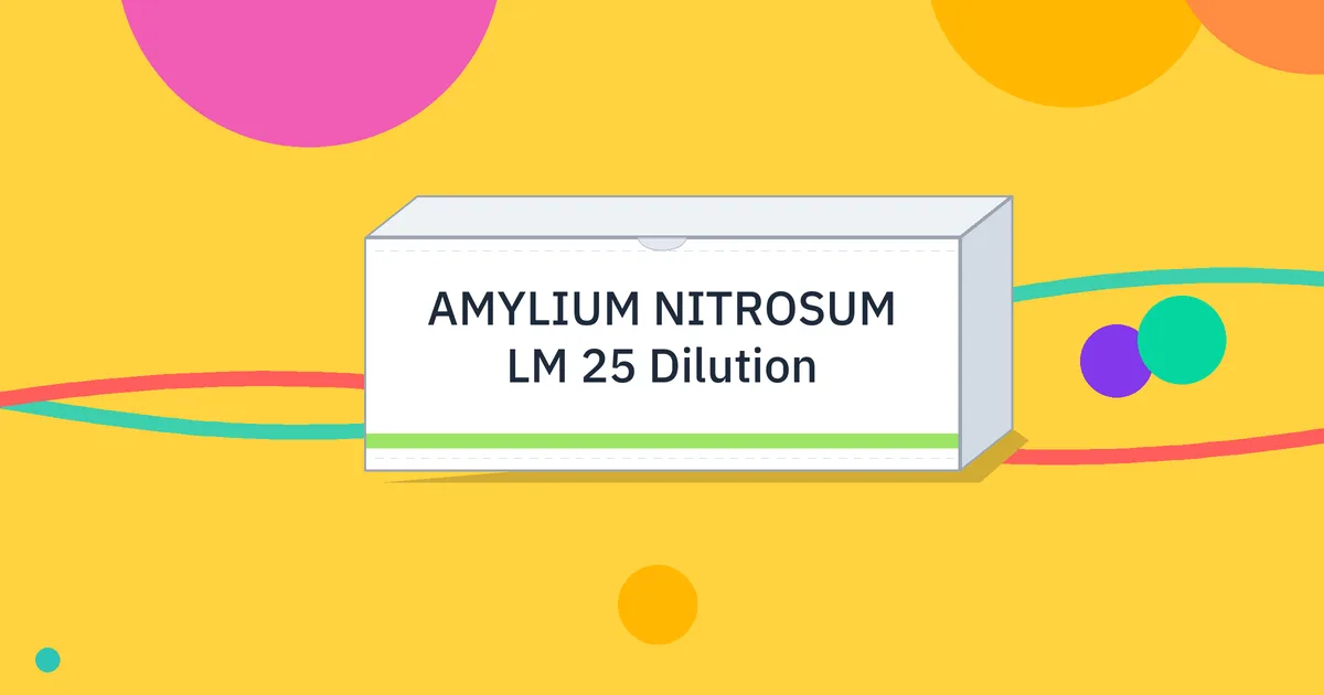Symbolbild: Packung mit der Aufschrift AMYLIUM NITROSUM LM 25 Dilution (PZN 13326648) – Verfügbarkeit und Bezug in Apotheken in Frankfurt am Main