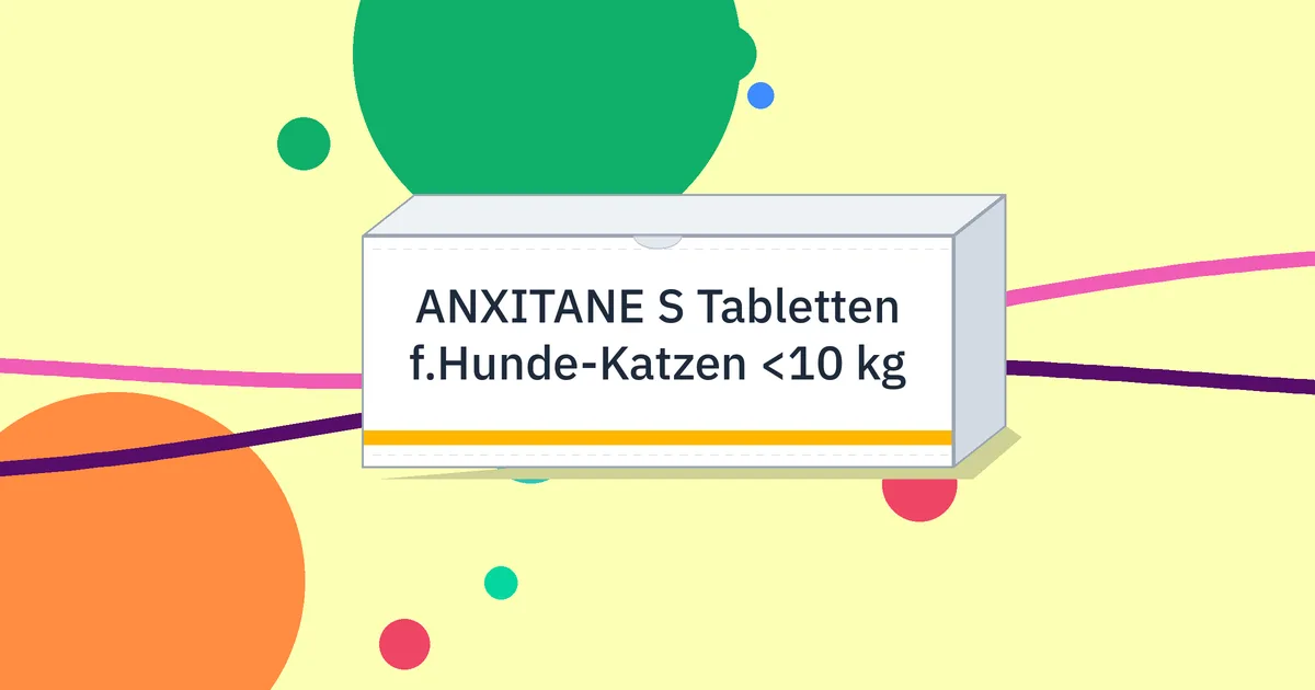 Symbolbild: Packung mit der Aufschrift ANXITANE S Tabletten f.Hunde-Katzen <10 kg (PZN 13425505) – Verfügbarkeit und Bezug in Apotheken in Frankfurt am Main