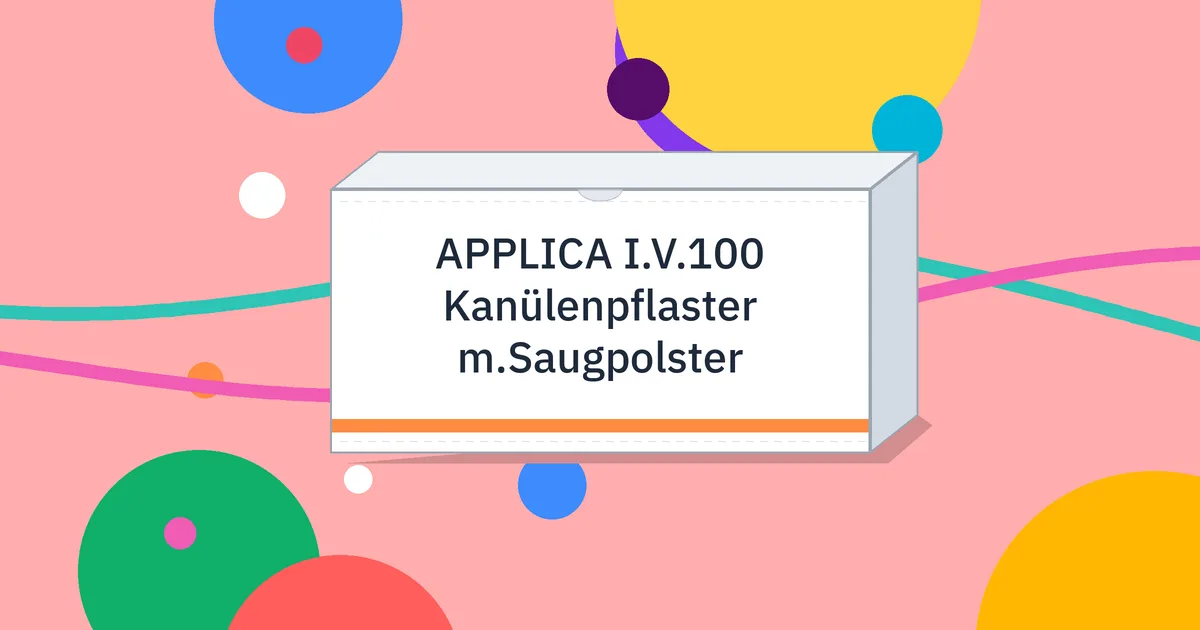 Symbolbild: Packung mit der Aufschrift APPLICA I.V.100 Kanülenpflaster m.Saugpolster (PZN 17831171) – Verfügbarkeit und Bezug in Apotheken in Frankfurt am Main