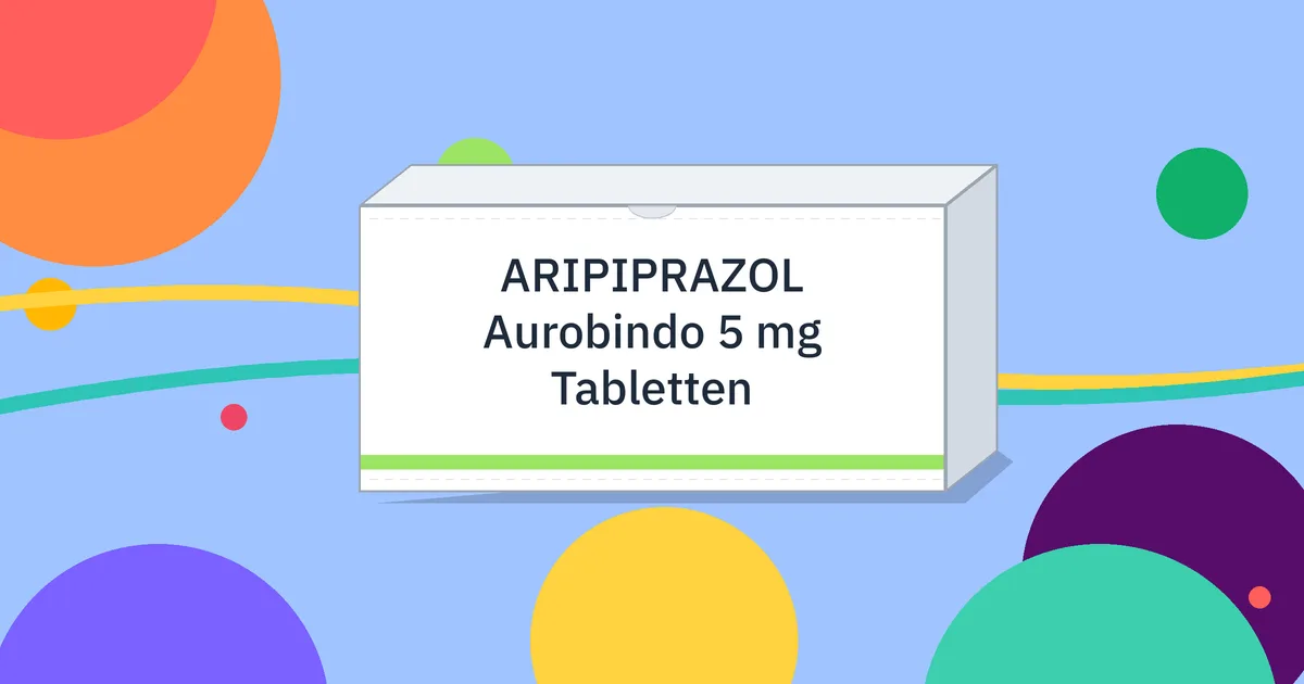 Symbolbild: Packung mit der Aufschrift ARIPIPRAZOL Aurobindo 5 mg Tabletten (PZN 20100732) – Verfügbarkeit und Bezug in Apotheken in Frankfurt am Main