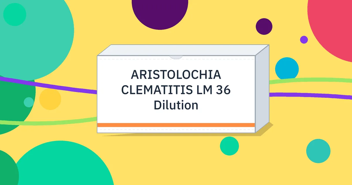 Symbolbild: Packung mit der Aufschrift ARISTOLOCHIA CLEMATITIS LM 36 Dilution (PZN 13391870) – Verfügbarkeit und Bezug in Apotheken in Frankfurt am Main