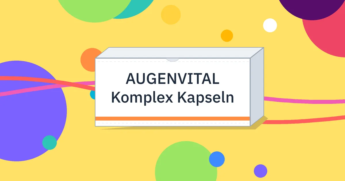 Symbolbild: Packung mit der Aufschrift AUGENVITAL Komplex Kapseln (PZN 15382119) – Verfügbarkeit und Bezug in Apotheken in Frankfurt am Main