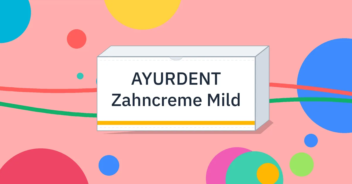 Symbolbild: Packung mit der Aufschrift AYURDENT Zahncreme Mild (PZN 06893140) – Verfügbarkeit und Bezug in Apotheken in Frankfurt am Main