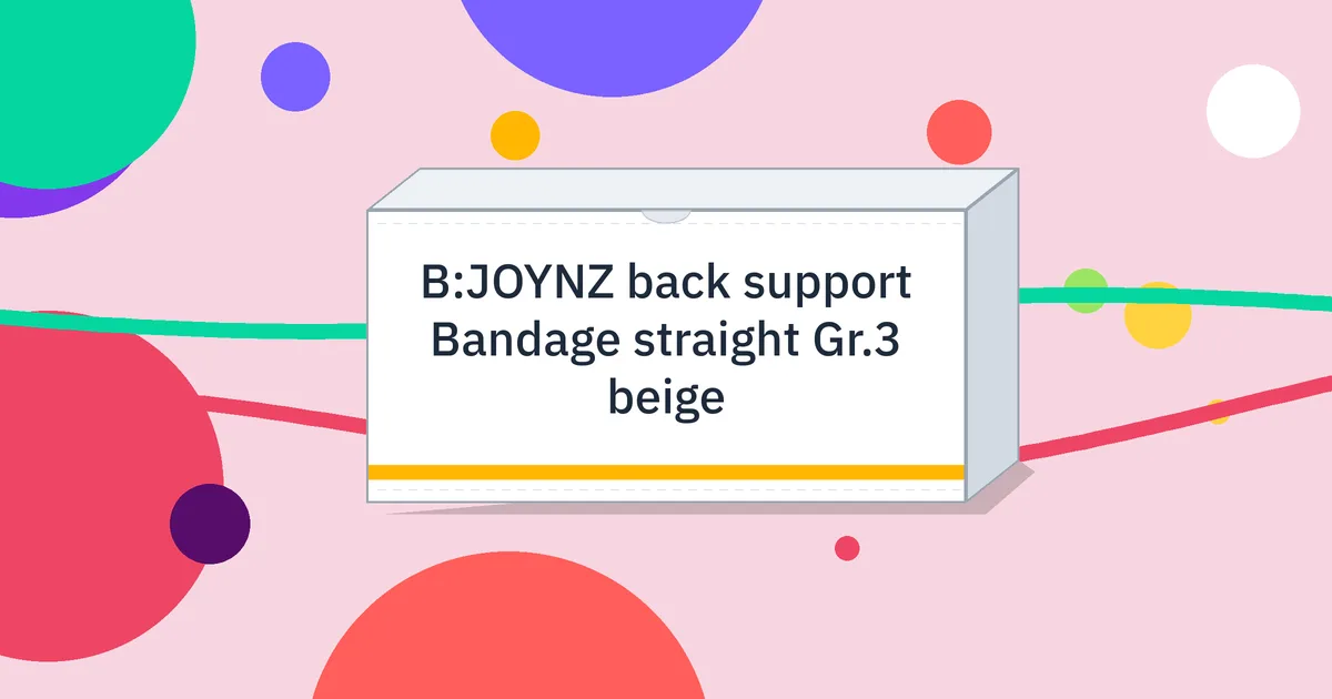 Symbolbild: Packung mit der Aufschrift B:JOYNZ back support Bandage straight Gr.3 beige (PZN 20521965) – Verfügbarkeit und Bezug in Apotheken in Frankfurt am Main