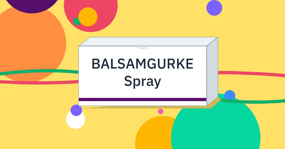 Symbolbild: Packung mit der Aufschrift BALSAMGURKE Spray (PZN 14310738) – Verfügbarkeit und Bezug in Apotheken in Frankfurt am Main
