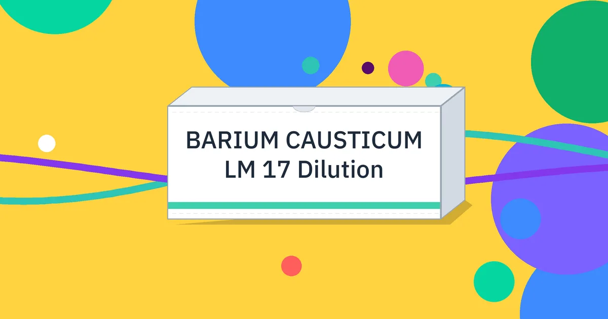Symbolbild: Packung mit der Aufschrift BARIUM CAUSTICUM LM 17 Dilution (PZN 13376706) – Verfügbarkeit und Bezug in Apotheken in Frankfurt am Main