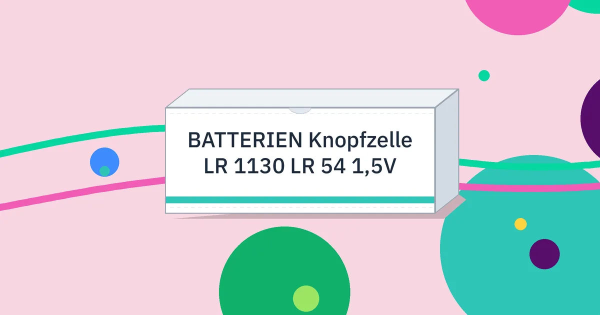 Symbolbild: Packung mit der Aufschrift BATTERIEN Knopfzelle LR 1130 LR 54 1,5V (PZN 02430029) – Verfügbarkeit und Bezug in Apotheken in Frankfurt am Main