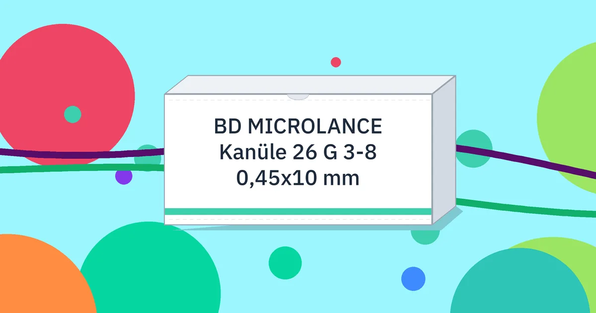 Symbolbild: Packung mit der Aufschrift BD MICROLANCE Kanüle 26 G 3-8 0,45x10 mm (PZN 03087131) – Verfügbarkeit und Bezug in Apotheken in Frankfurt am Main