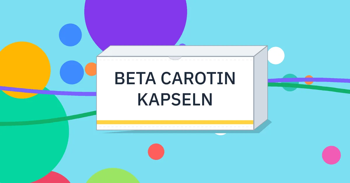 Symbolbild: Packung mit der Aufschrift BETA CAROTIN KAPSELN (PZN 18843087) – Verfügbarkeit und Bezug in Apotheken in Frankfurt am Main