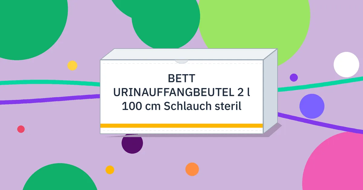 Symbolbild: Packung mit der Aufschrift BETT URINAUFFANGBEUTEL 2 l 100 cm Schlauch steril (PZN 08839328) – Verfügbarkeit und Bezug in Apotheken in Frankfurt am Main