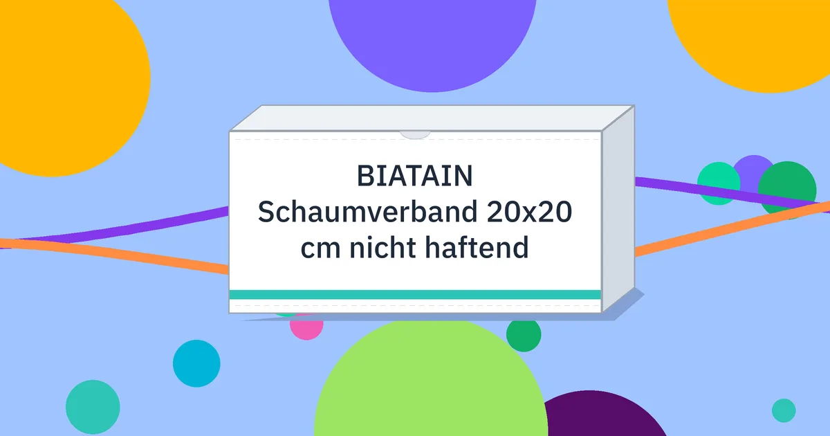 Symbolbild: Packung mit der Aufschrift BIATAIN Schaumverband 20x20 cm nicht haftend (PZN 17240607) – Verfügbarkeit und Bezug in Apotheken in Frankfurt am Main