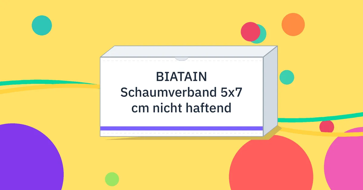 Symbolbild: Packung mit der Aufschrift BIATAIN Schaumverband 5x7 cm nicht haftend (PZN 19752139) – Verfügbarkeit und Bezug in Apotheken in Frankfurt am Main