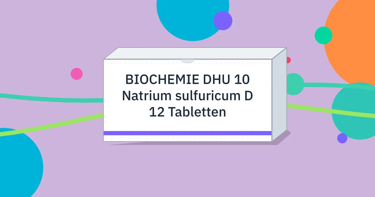 Symbolbild: Packung mit der Aufschrift BIOCHEMIE DHU 10 Natrium sulfuricum D 12 Tabletten (PZN 18182740) – Verfügbarkeit und Bezug in Apotheken in Frankfurt am Main
