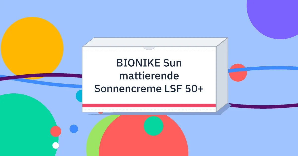 Symbolbild: Packung mit der Aufschrift BIONIKE Sun mattierende Sonnencreme LSF 50+ (PZN 17524003) – Verfügbarkeit und Bezug in Apotheken in Frankfurt am Main