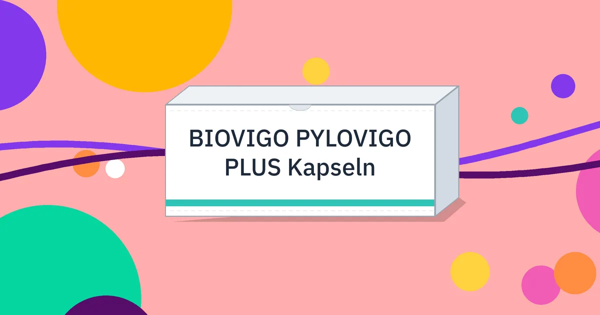 Symbolbild: Packung mit der Aufschrift BIOVIGO PYLOVIGO PLUS Kapseln (PZN 17919411) – Verfügbarkeit und Bezug in Apotheken in Frankfurt am Main
