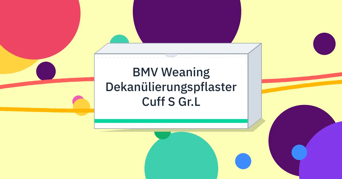 Symbolbild: Packung mit der Aufschrift BMV Weaning Dekanülierungspflaster Cuff S Gr.L (PZN 13888257) – Verfügbarkeit und Bezug in Apotheken in Frankfurt am Main