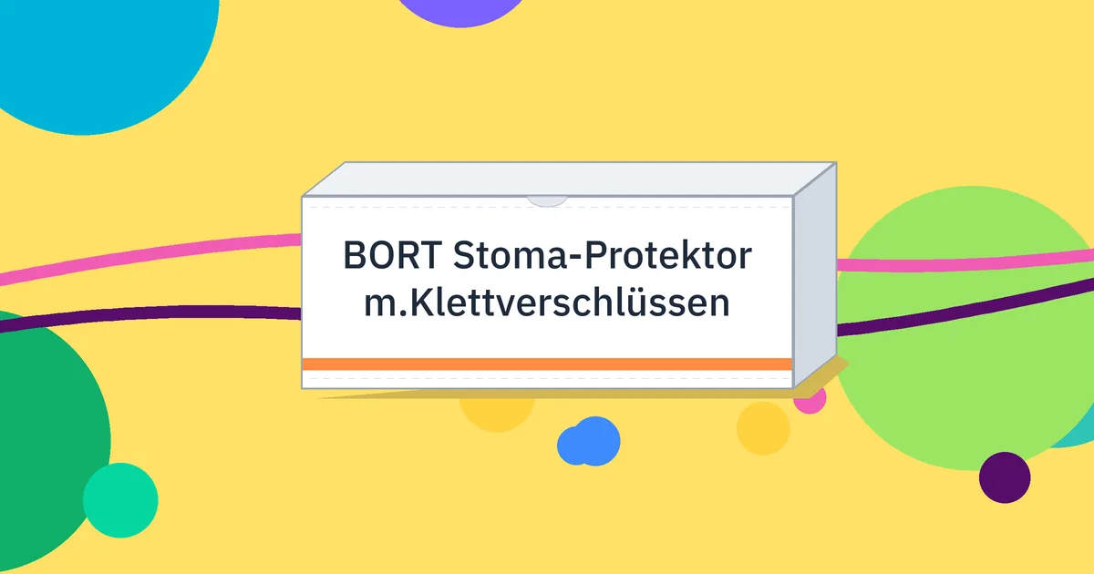 Symbolbild: Packung mit der Aufschrift BORT Stoma-Protektor m.Klettverschlüssen (PZN 15255964) – Verfügbarkeit und Bezug in Apotheken in Frankfurt am Main