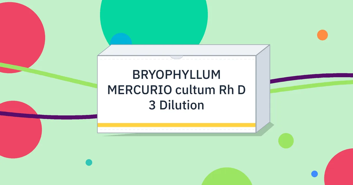 Symbolbild: Packung mit der Aufschrift BRYOPHYLLUM MERCURIO cultum Rh D 3 Dilution (PZN 01630312) – Verfügbarkeit und Bezug in Apotheken in Frankfurt am Main
