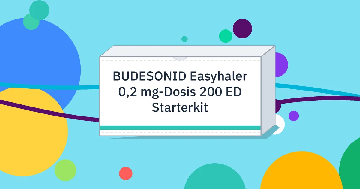 Symbolbild: Packung mit der Aufschrift BUDESONID Easyhaler 0,2 mg-Dosis 200 ED Starterkit (PZN 06101908) – Verfügbarkeit und Bezug in Apotheken in Frankfurt am Main