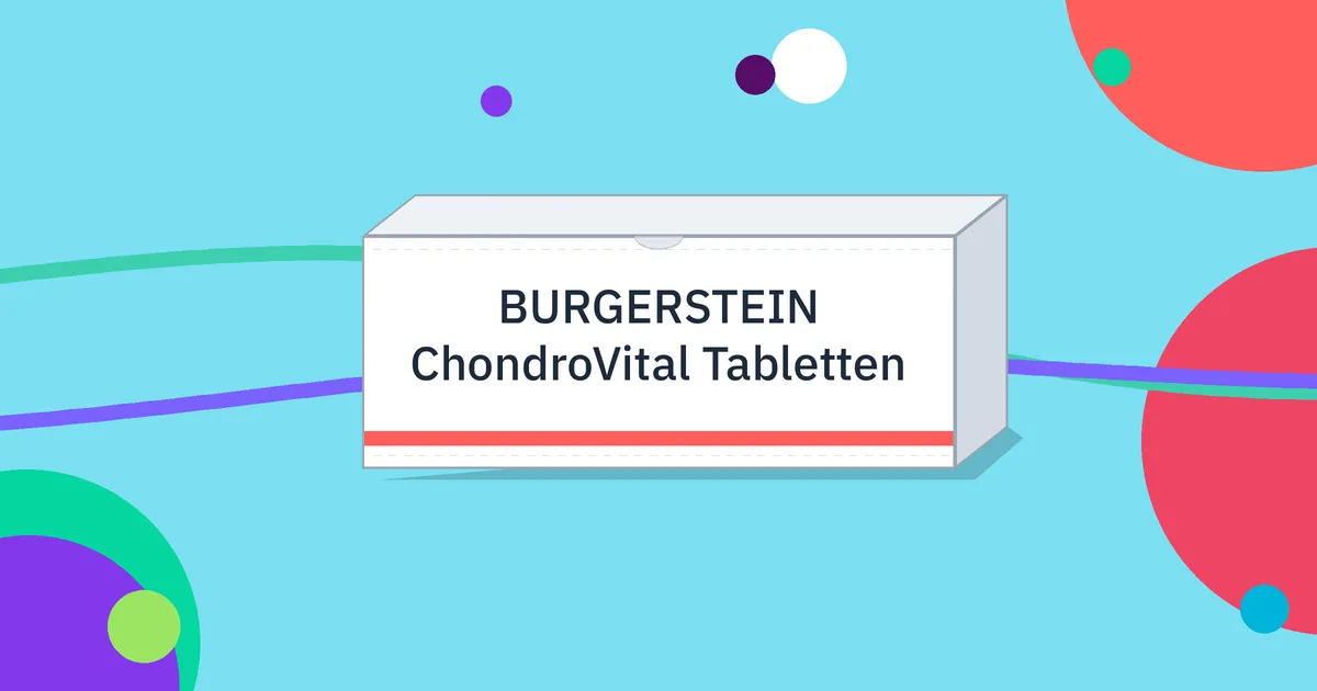 Symbolbild: Packung mit der Aufschrift BURGERSTEIN ChondroVital Tabletten (PZN 20541904) – Verfügbarkeit und Bezug in Apotheken in Frankfurt am Main
