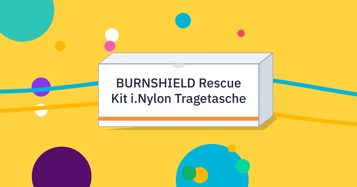 Symbolbild: Packung mit der Aufschrift BURNSHIELD Rescue Kit i.Nylon Tragetasche (PZN 05948910) – Verfügbarkeit und Bezug in Apotheken in Frankfurt am Main
