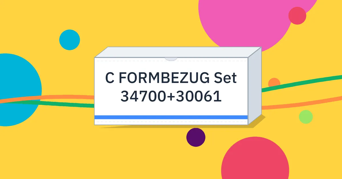 Symbolbild: Packung mit der Aufschrift C FORMBEZUG Set 34700+30061 (PZN 07599885) – Verfügbarkeit und Bezug in Apotheken in Frankfurt am Main
