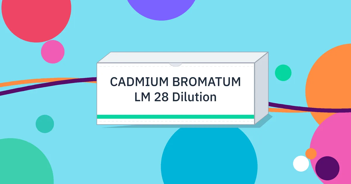 Symbolbild: Packung mit der Aufschrift CADMIUM BROMATUM LM 28 Dilution (PZN 12798055) – Verfügbarkeit und Bezug in Apotheken in Frankfurt am Main