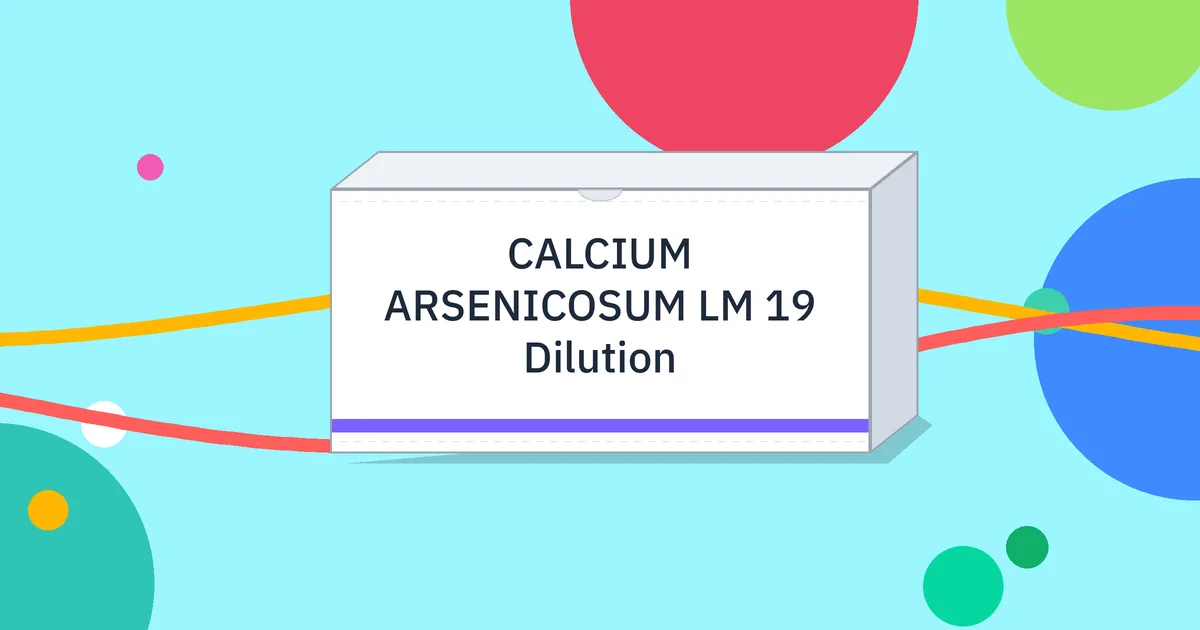 Symbolbild: Packung mit der Aufschrift CALCIUM ARSENICOSUM LM 19 Dilution (PZN 12800065) – Verfügbarkeit und Bezug in Apotheken in Frankfurt am Main