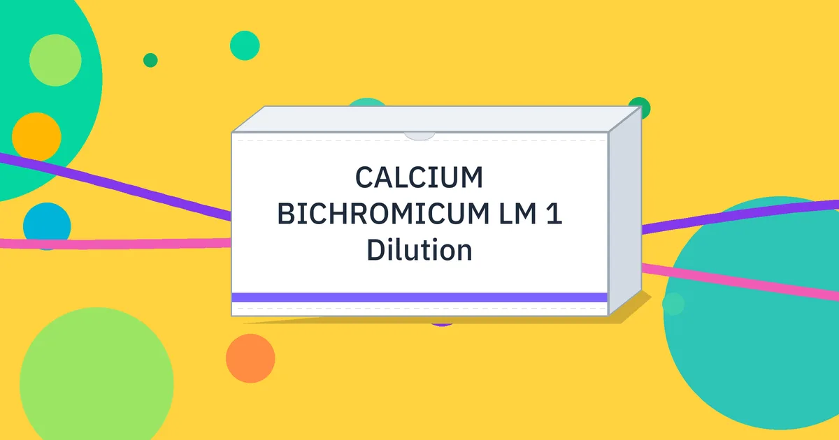 Symbolbild: Packung mit der Aufschrift CALCIUM BICHROMICUM LM 1 Dilution (PZN 13407105) – Verfügbarkeit und Bezug in Apotheken in Frankfurt am Main
