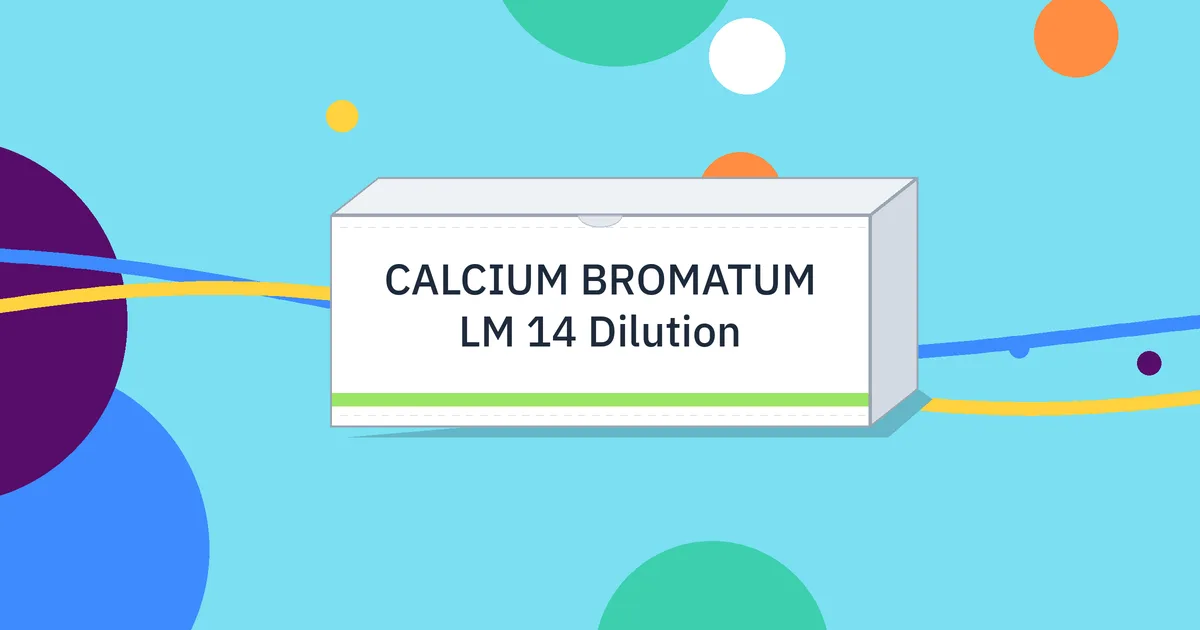 Symbolbild: Packung mit der Aufschrift CALCIUM BROMATUM LM 14 Dilution (PZN 13407890) – Verfügbarkeit und Bezug in Apotheken in Frankfurt am Main