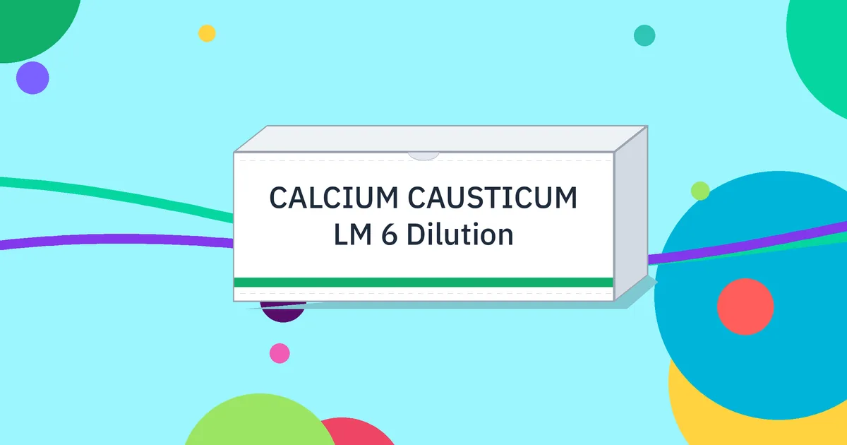 Symbolbild: Packung mit der Aufschrift CALCIUM CAUSTICUM LM 6 Dilution (PZN 12803862) – Verfügbarkeit und Bezug in Apotheken in Frankfurt am Main