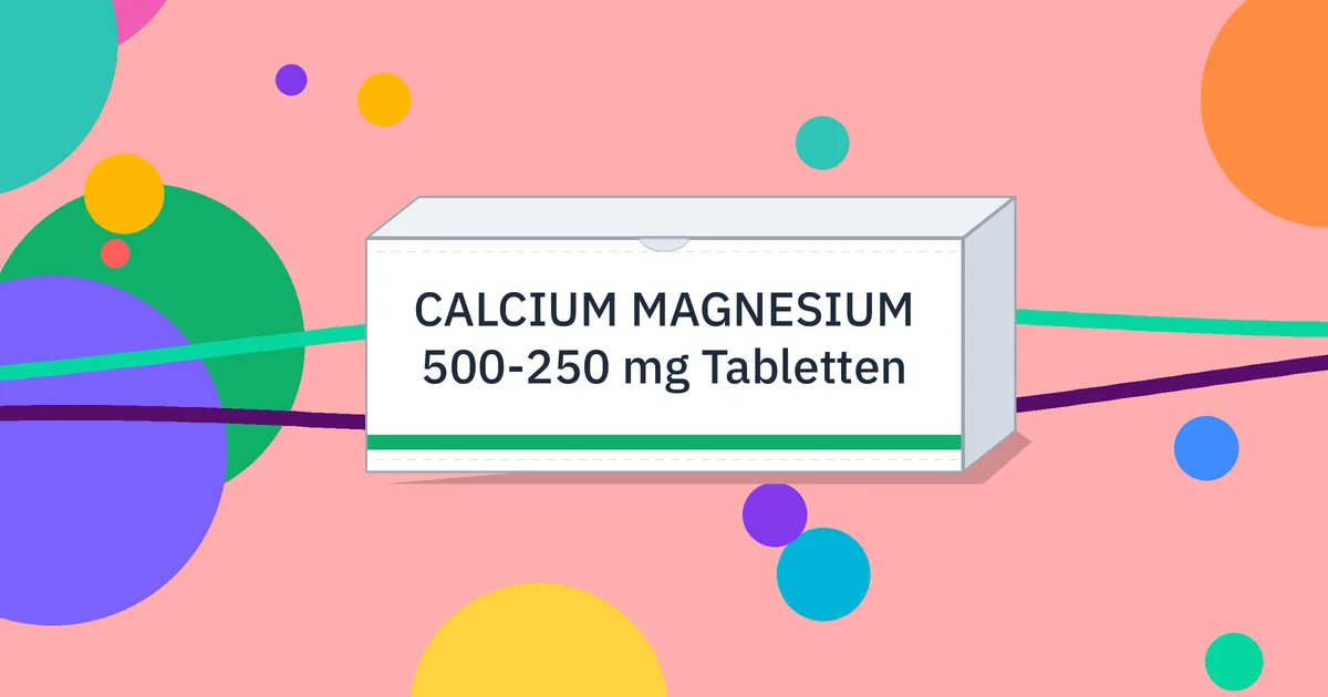 Symbolbild: Packung mit der Aufschrift CALCIUM MAGNESIUM 500-250 mg Tabletten (PZN 10063438) – Verfügbarkeit und Bezug in Apotheken in Frankfurt am Main