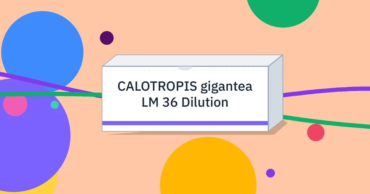 Symbolbild: Packung mit der Aufschrift CALOTROPIS gigantea LM 36 Dilution (PZN 13411354) – Verfügbarkeit und Bezug in Apotheken in Frankfurt am Main
