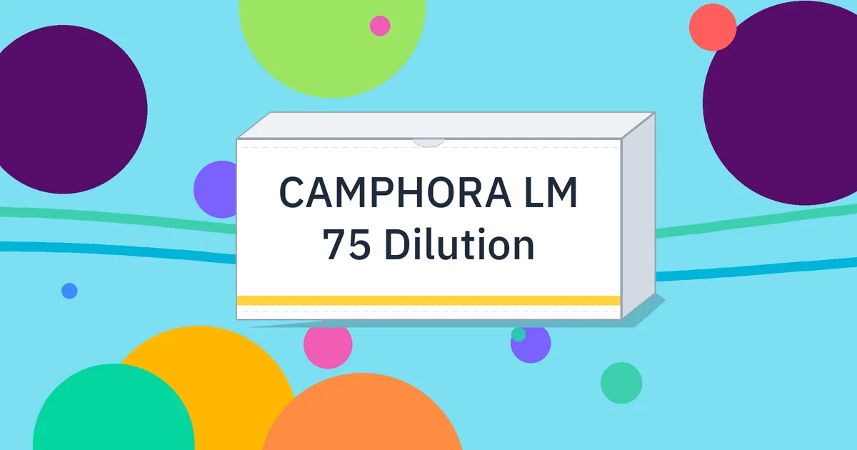 Symbolbild: Packung mit der Aufschrift CAMPHORA LM 75 Dilution (PZN 12808026) – Verfügbarkeit und Bezug in Apotheken in Frankfurt am Main