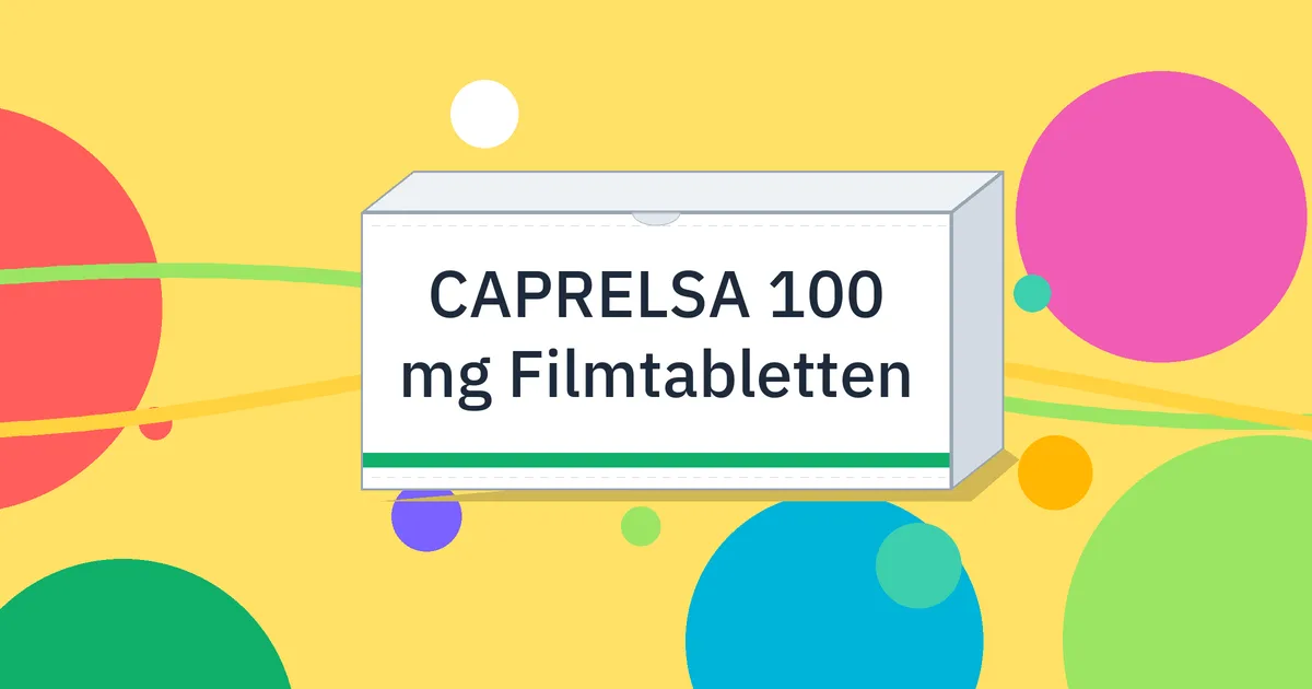 Symbolbild: Packung mit der Aufschrift CAPRELSA 100 mg Filmtabletten (PZN 16507178) – Verfügbarkeit und Bezug in Apotheken in Frankfurt am Main