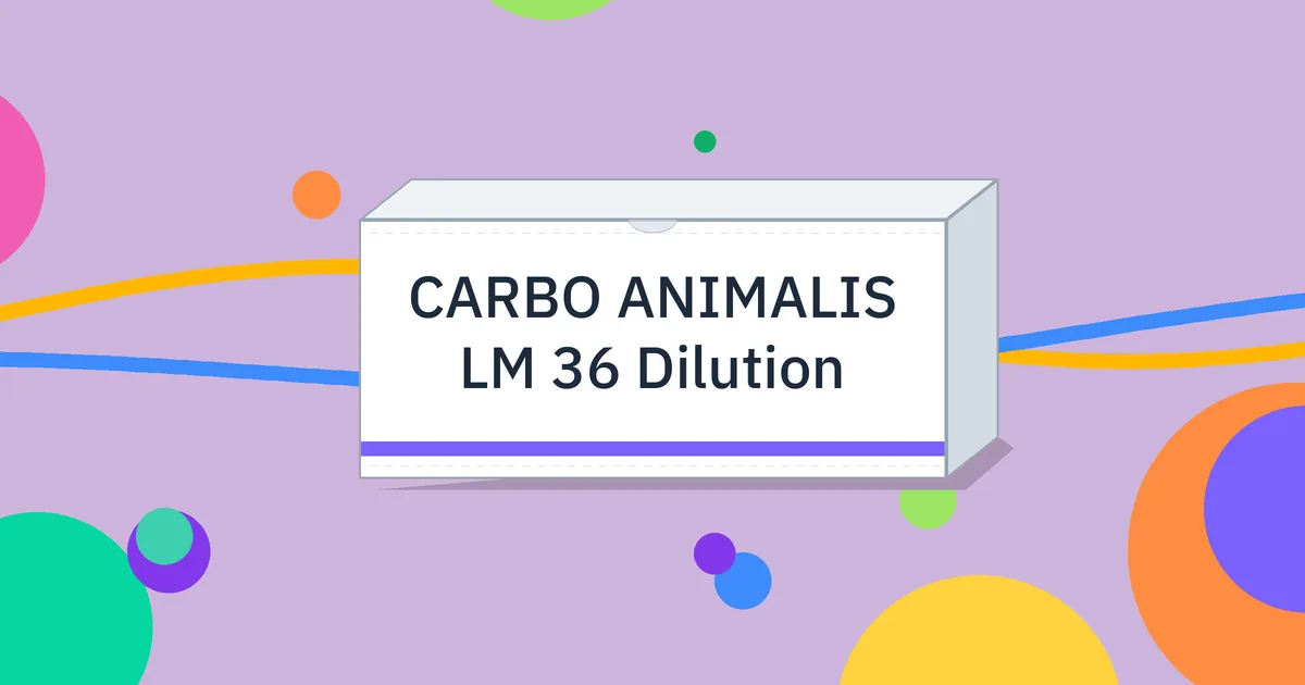 Symbolbild: Packung mit der Aufschrift CARBO ANIMALIS LM 36 Dilution (PZN 12809267) – Verfügbarkeit und Bezug in Apotheken in Frankfurt am Main