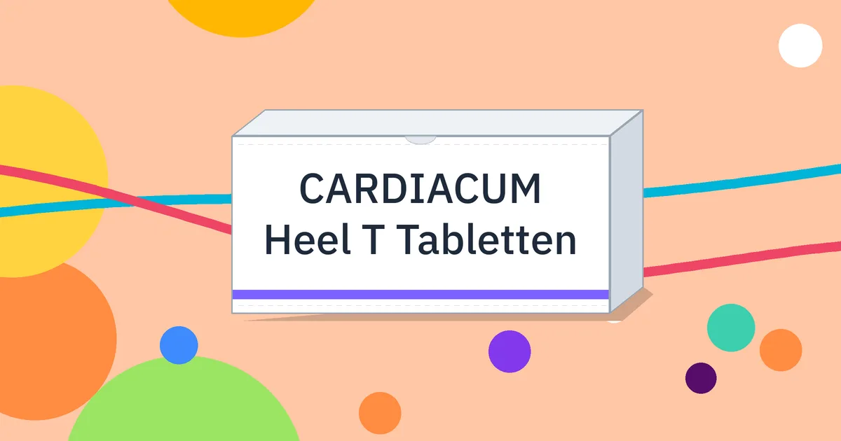 Symbolbild: Packung mit der Aufschrift CARDIACUM Heel T Tabletten (PZN 02740215) – Verfügbarkeit und Bezug in Apotheken in Frankfurt am Main