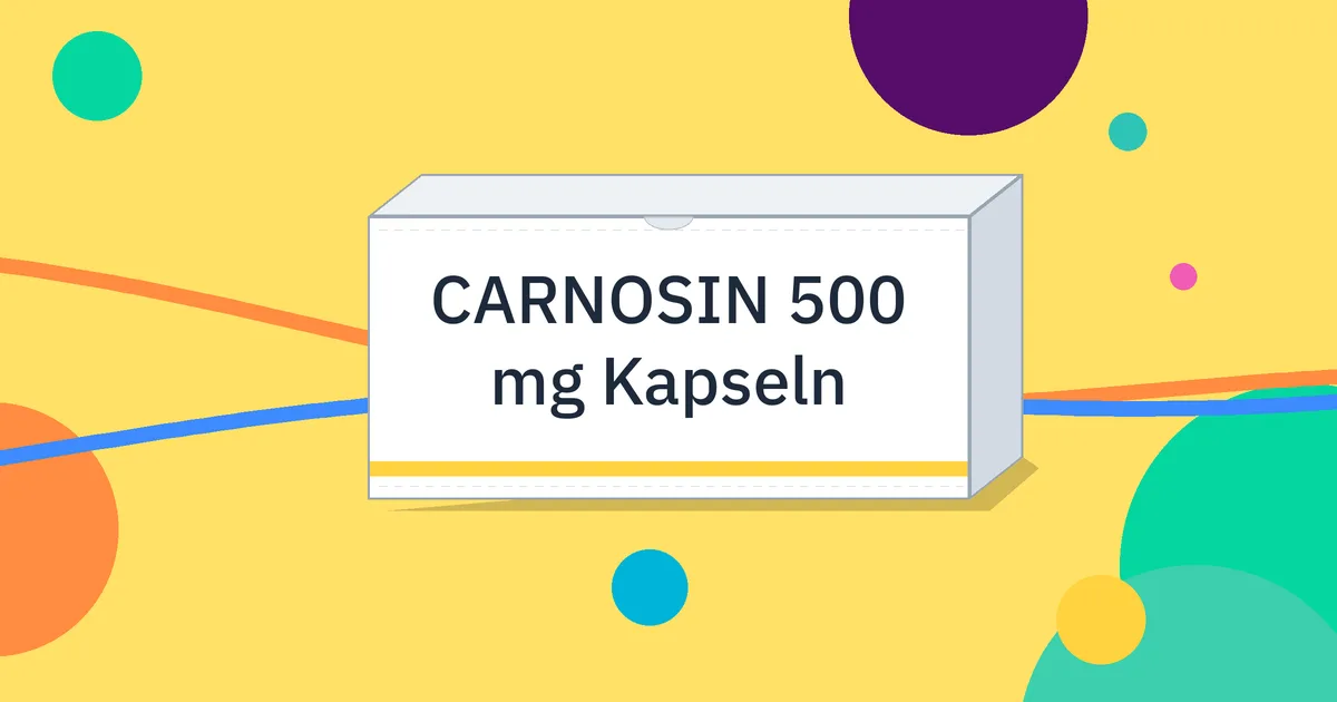 Symbolbild: Packung mit der Aufschrift CARNOSIN 500 mg Kapseln (PZN 11126069) – Verfügbarkeit und Bezug in Apotheken in Frankfurt am Main