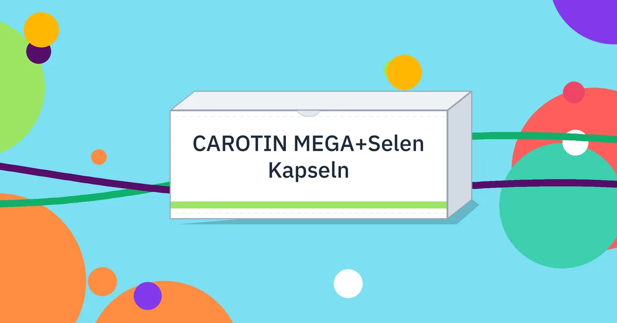 Symbolbild: Packung mit der Aufschrift CAROTIN MEGA+Selen Kapseln (PZN 19831399) – Verfügbarkeit und Bezug in Apotheken in Frankfurt am Main