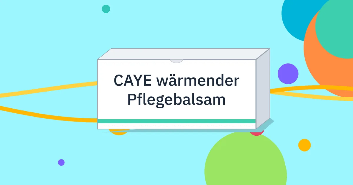 Symbolbild: Packung mit der Aufschrift CAYE wärmender Pflegebalsam (PZN 00104857) – Verfügbarkeit und Bezug in Apotheken in Frankfurt am Main
