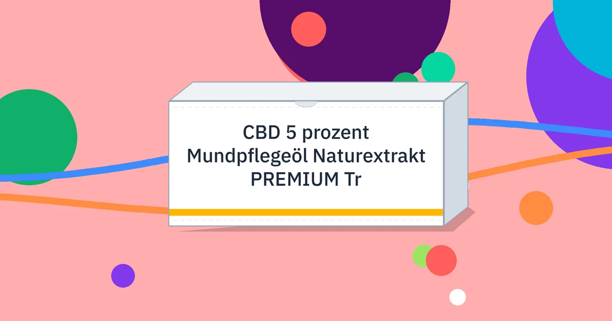 Symbolbild: Packung mit der Aufschrift CBD 5 prozent Mundpflegeöl Naturextrakt PREMIUM Tr (PZN 17419832) – Verfügbarkeit und Bezug in Apotheken in Frankfurt am Main